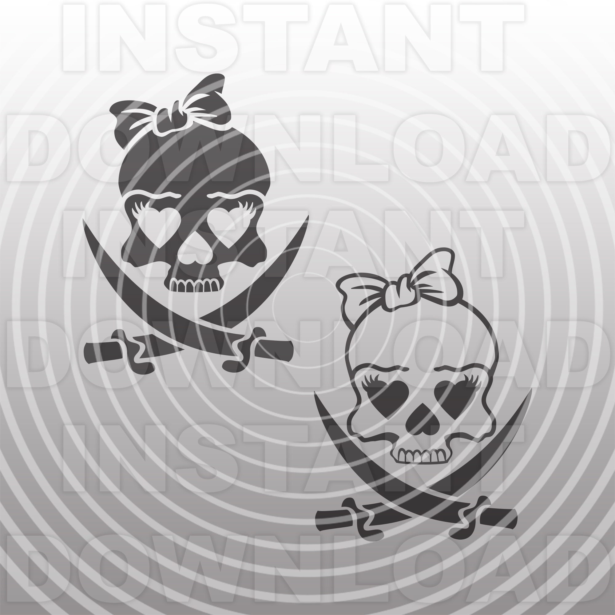 Girl Skull And Crossbones Vector