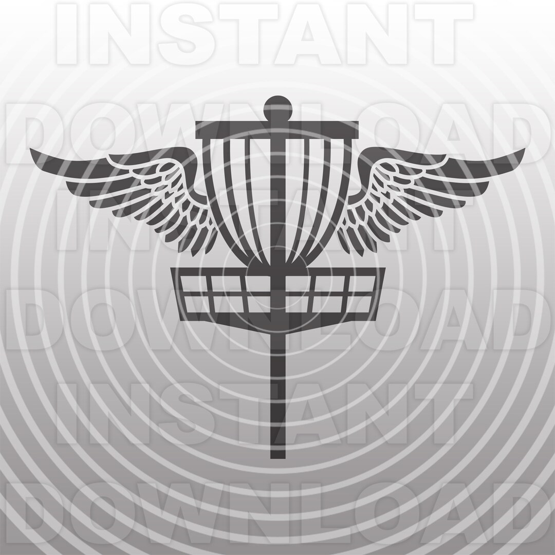 Flying Disc Golf Basket With Wings SVG File,disc Golf SVG -vector ...