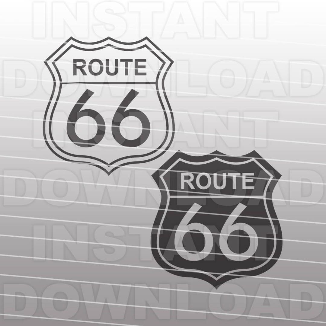 Route 66 Highway Sign SVG File,advertising Retro Svg,road Trip Svg ...