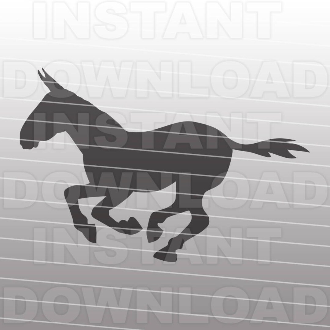 Mule SVG File,mule Running Svg,cowboy Svg,rodeo Svg -cutting Template ...