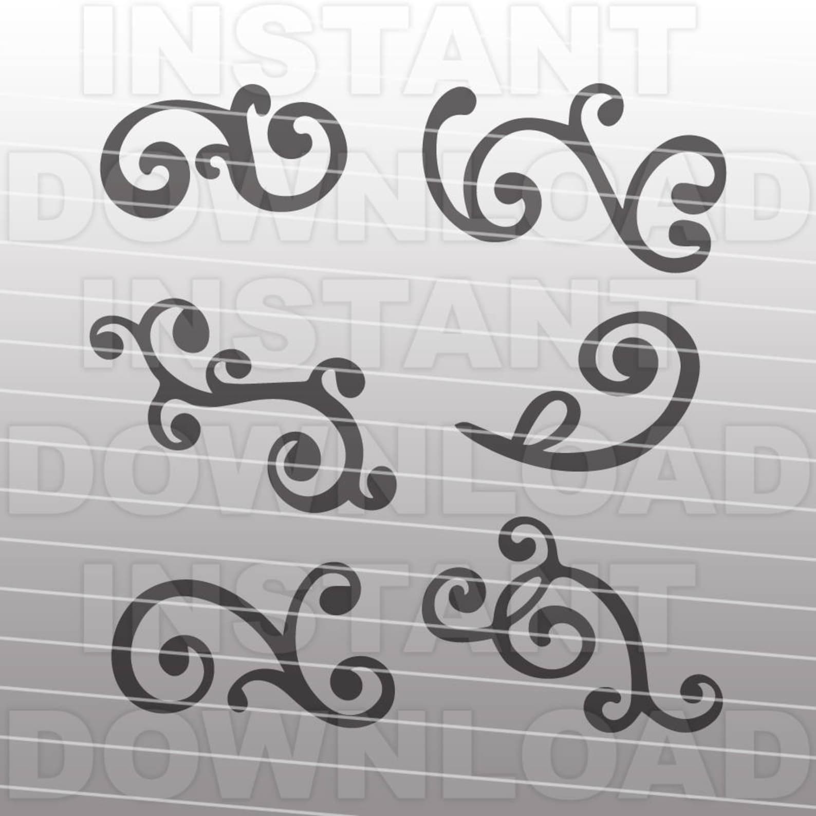 Fancy Scrolls SVG File-cutting Template-vector Clip Art for - Etsy