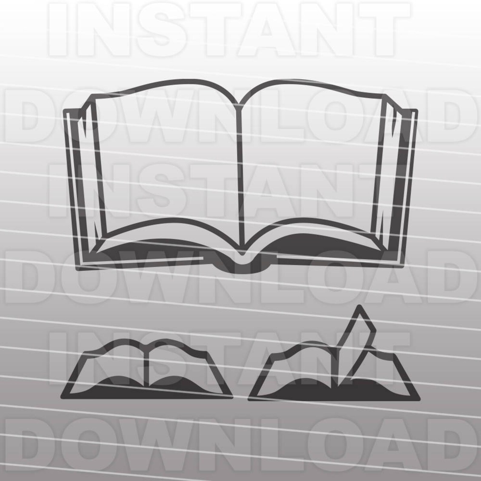 Open Books SVG Filelibrary Books Svgreading SVG commercial - Etsy
