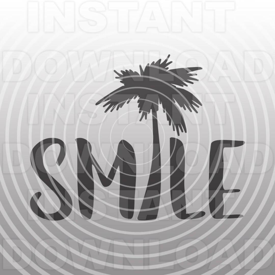 Smile Palm Tree SVG File,cruise Ship Vacation SVG -vector Art ...