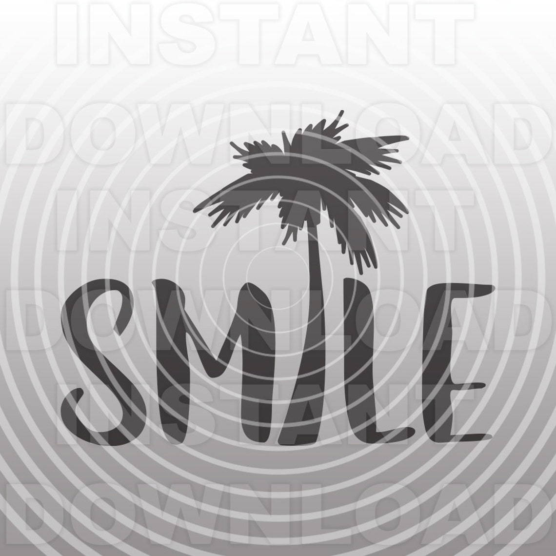 Smile Palm Tree SVG Filecruise Ship Vacation SVG vector Art - Etsy