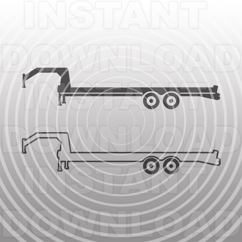 Flatbed Gooseneck Trailer SVG File -vector Clip Art Commercial/personal ...