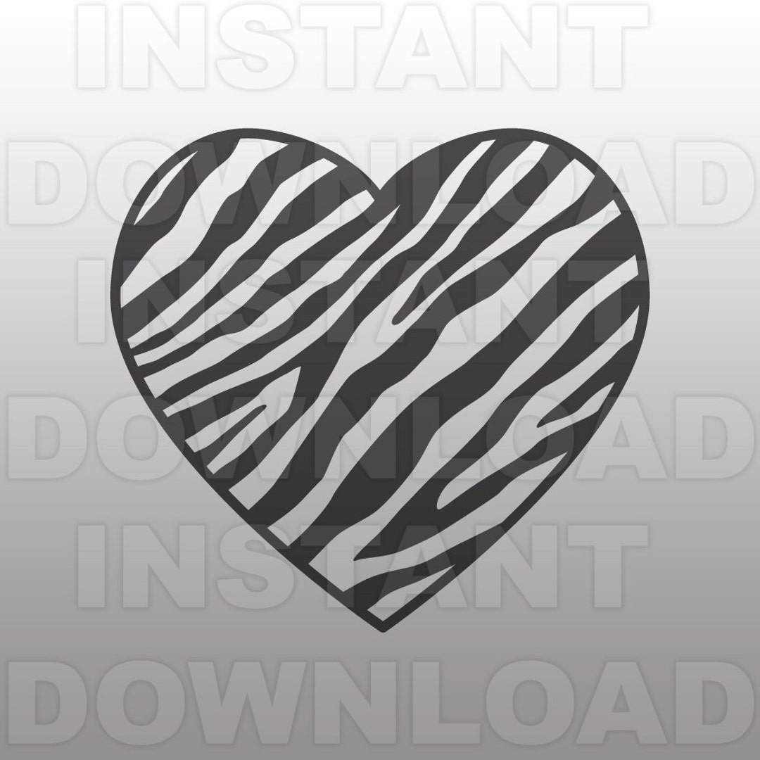 Zebra Stripes Heart SVG File,zebra Pattern SVG -cutting Template ...