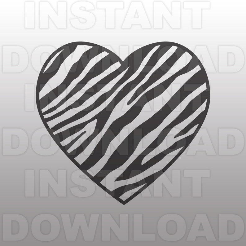 Zebra Stripes Heart SVG Filezebra Pattern SVG cutting - Etsy