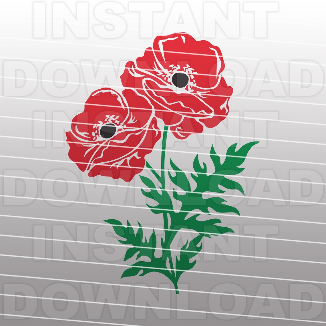 Poppy Flower SVG Filepoppies Svggardening Svgfloral Svg | Etsy