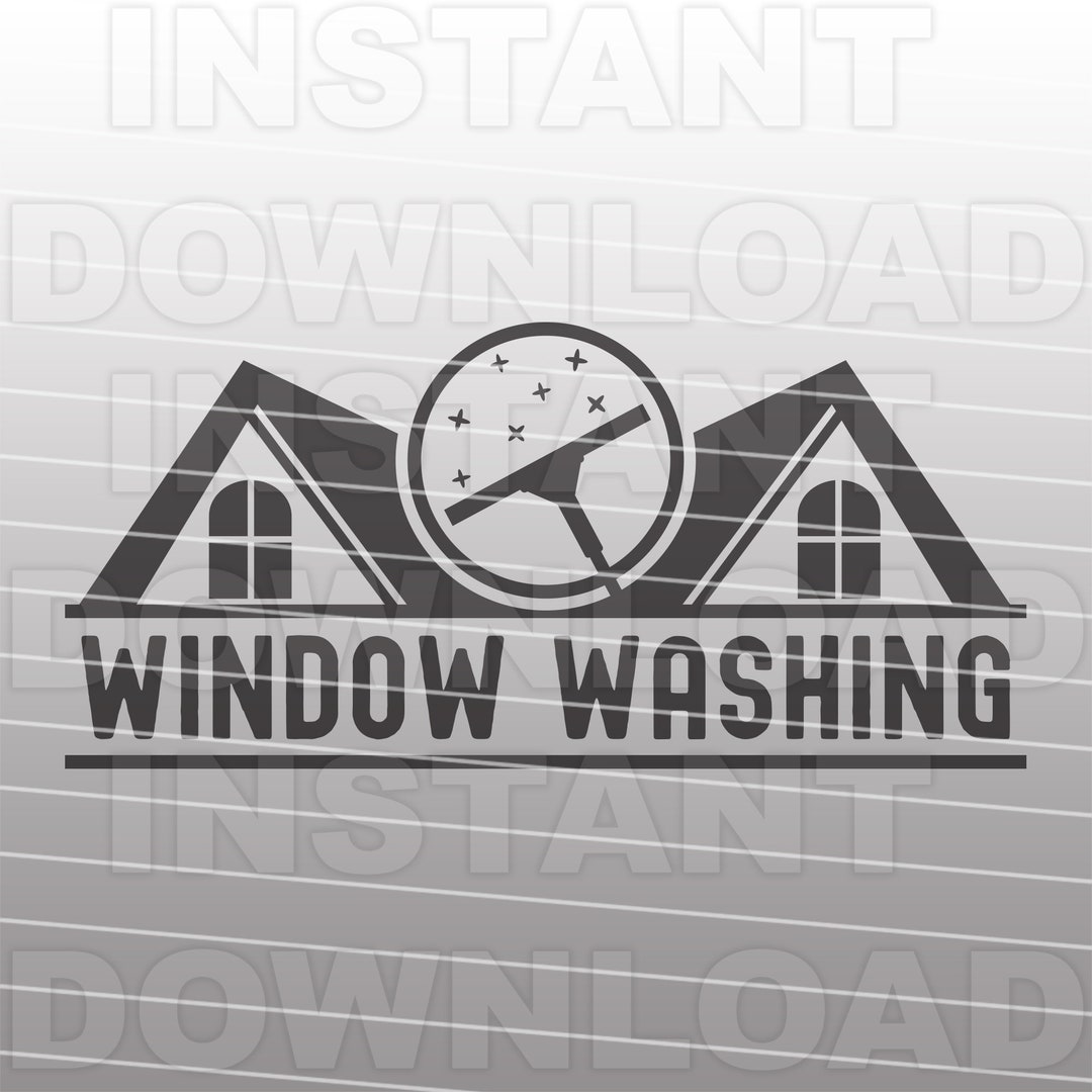 Residential Window Washing Logo Design SVG File,window Washer Squeegee ...
