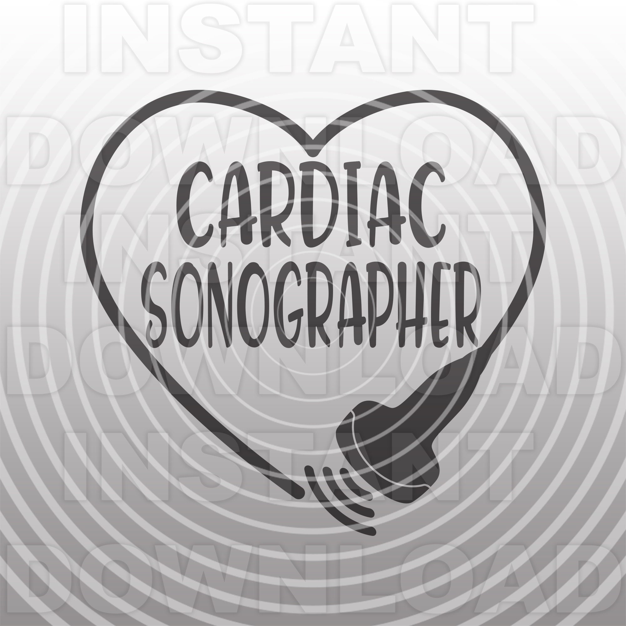 Cardiac Sonographer SVG File,ultrasound Probe Heart Svg-commercial ...