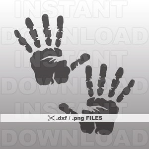 Hand Prints DXF File - Hand Prints PNG File - Commercial & Personal Use ...