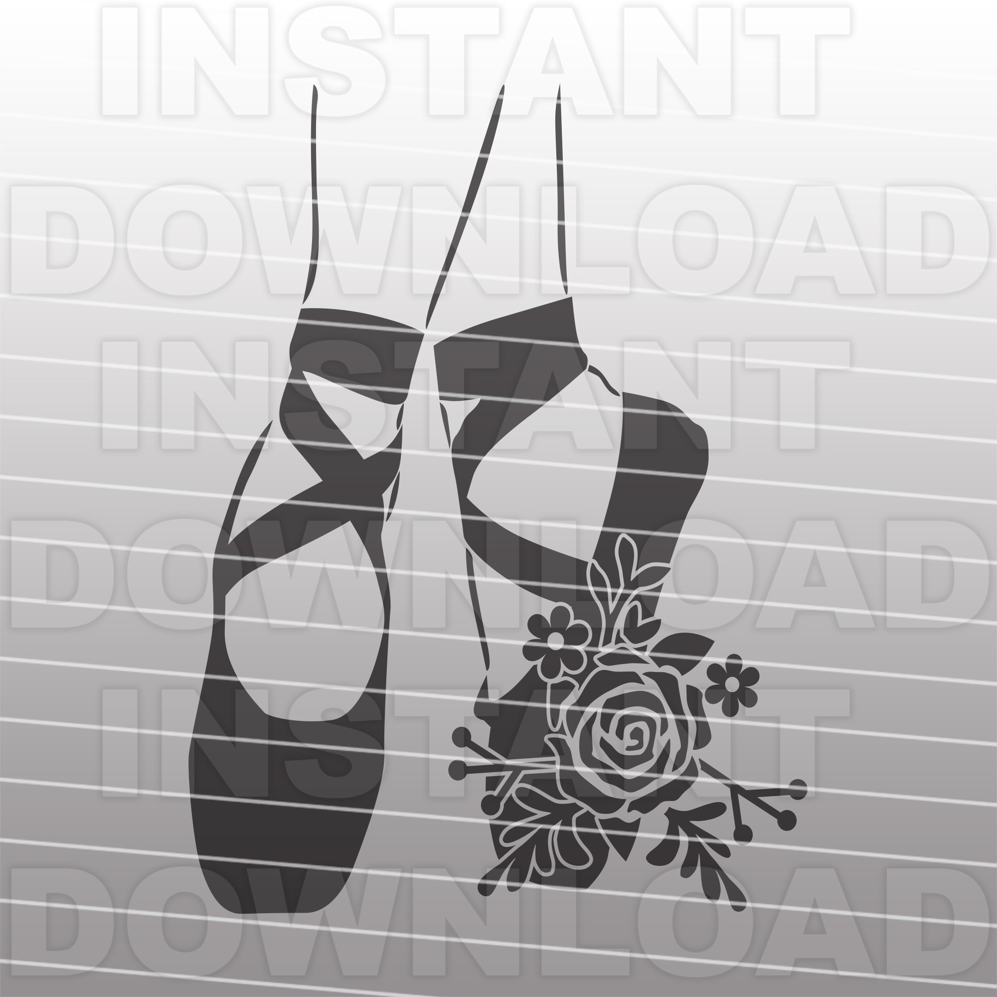 Floral Ballet Shoes SVG File,ballerina Ballet Slippers With Flowers Svg ...