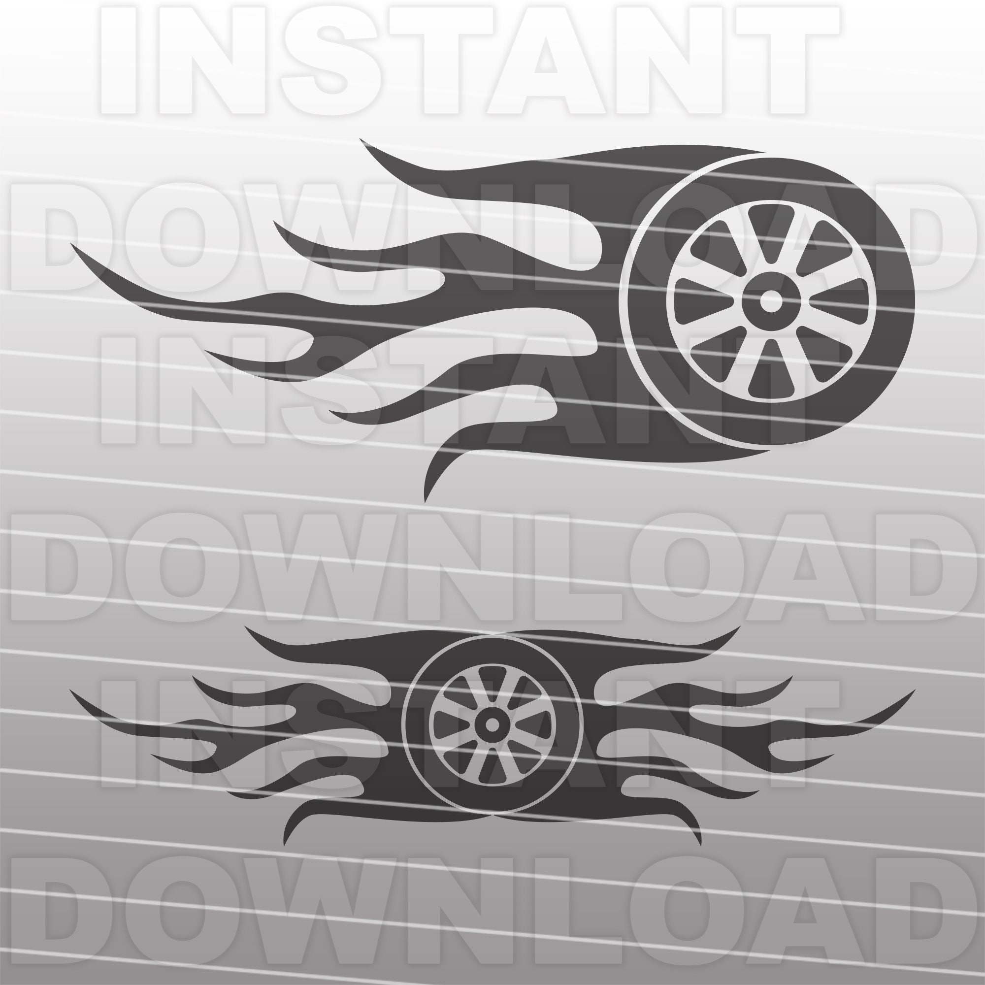 Racing Tire With Flames SVG File,car Racing SVG -vector Art Commercial ...