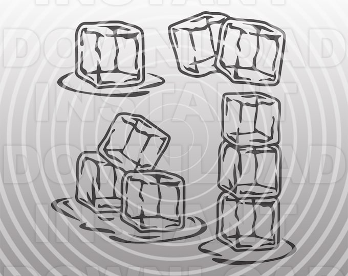 Ice Cube Vector Clipart / Outline Drawing Illustrations / PNG, JPG, SVG ...