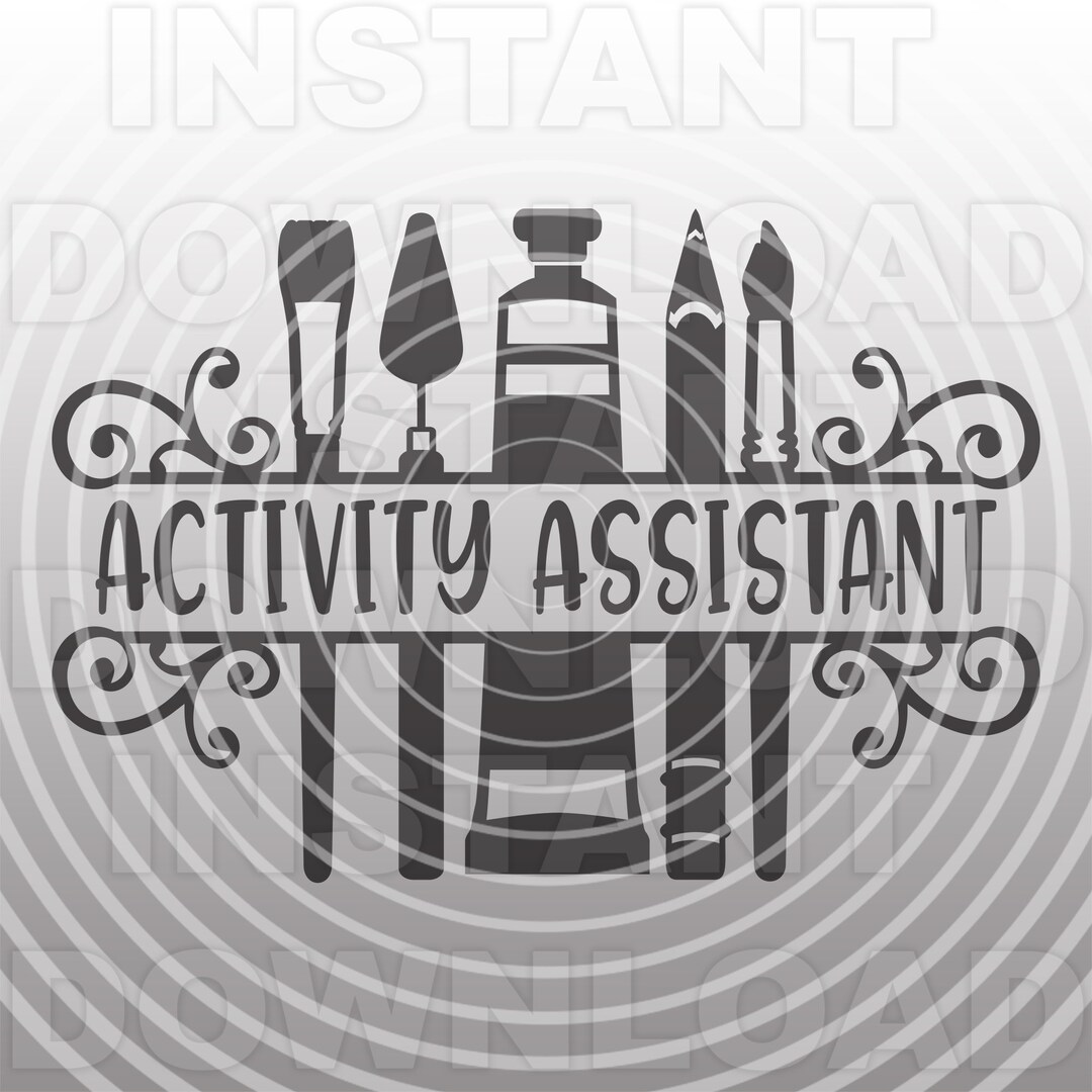 Activity Assistant SVG File,activity Assistant With Art Supplies SVG ...