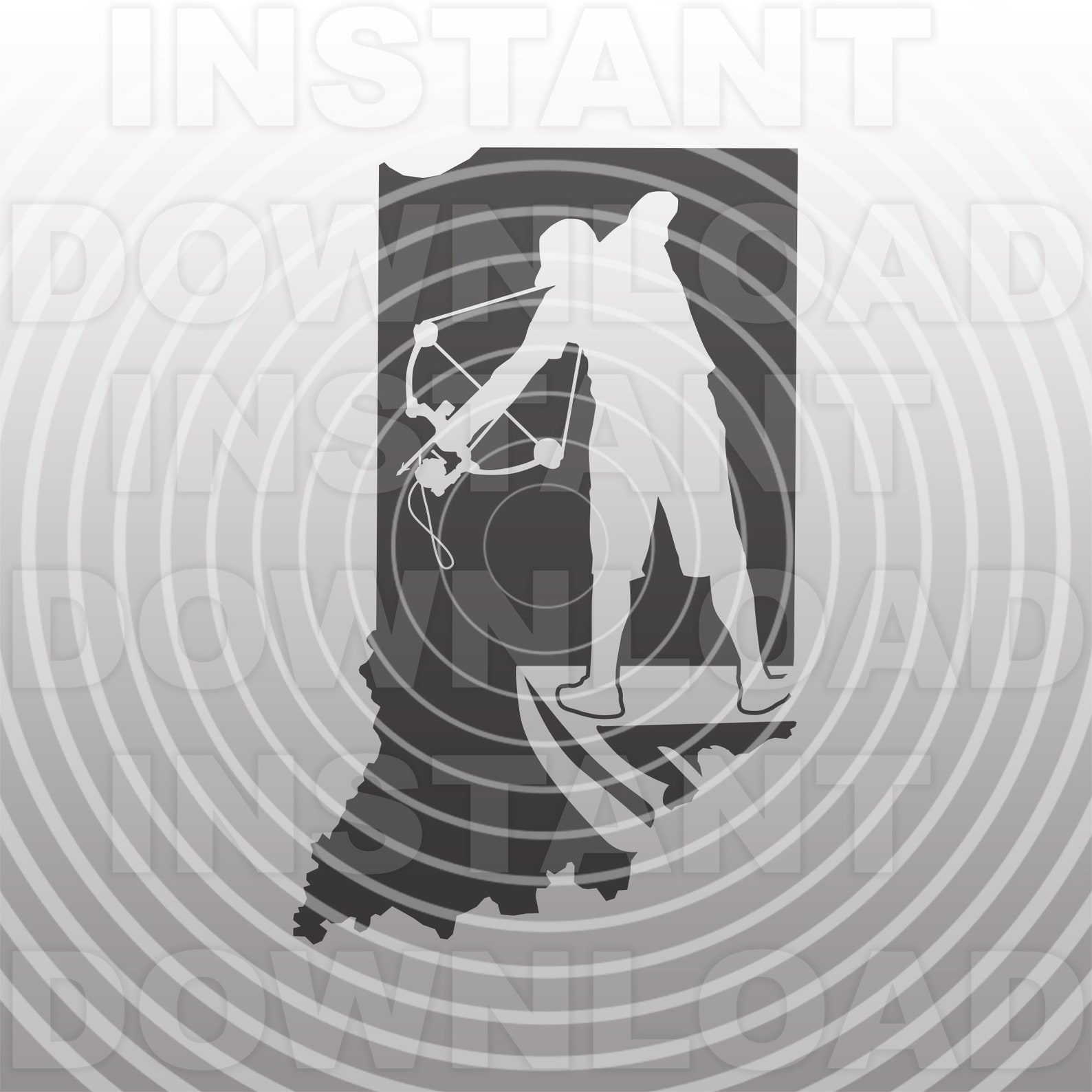 Indiana Bowfishing Fisherman SVG File,bow Fishing SVG -vector Art ...