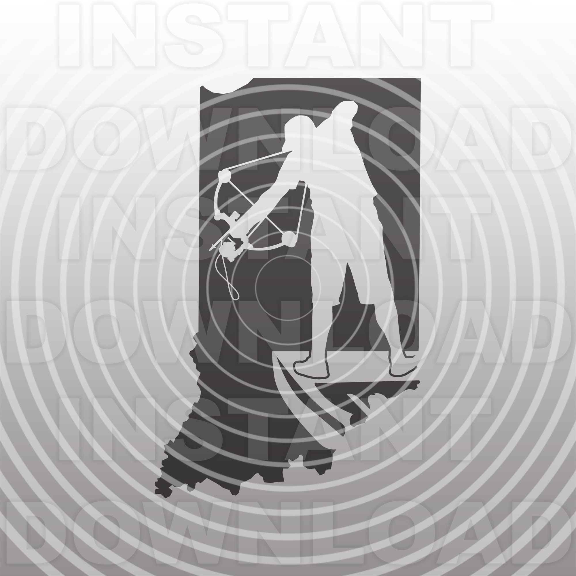 Indiana Bowfishing Fisherman SVG File,bow Fishing SVG -vector Art ...