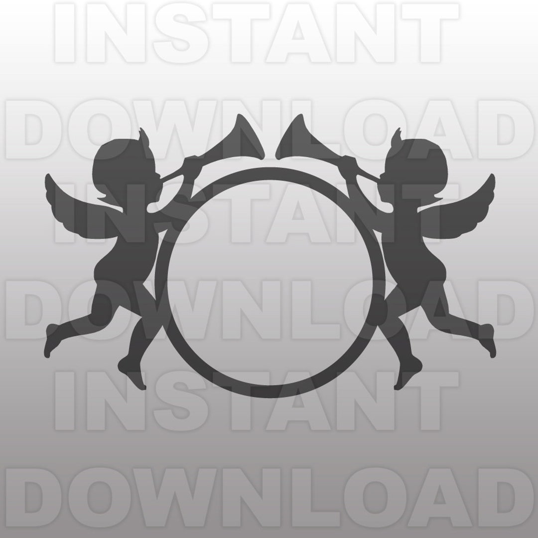 Angels SVG File,monogram Border Svg-cutting Template-vector Clip Art ...