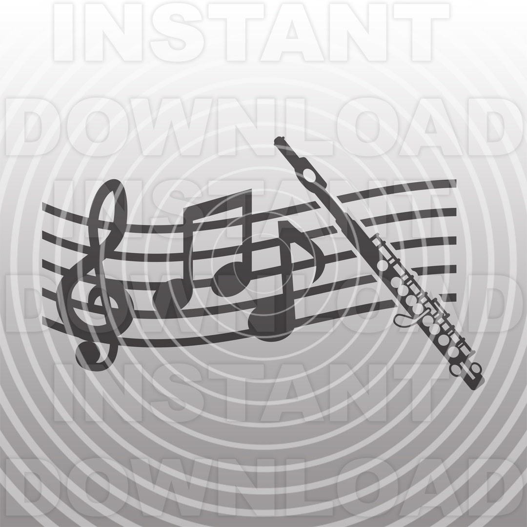 Flute SVG File,music Notes Svg,marching Band Svg,musical Instrument Svg ...