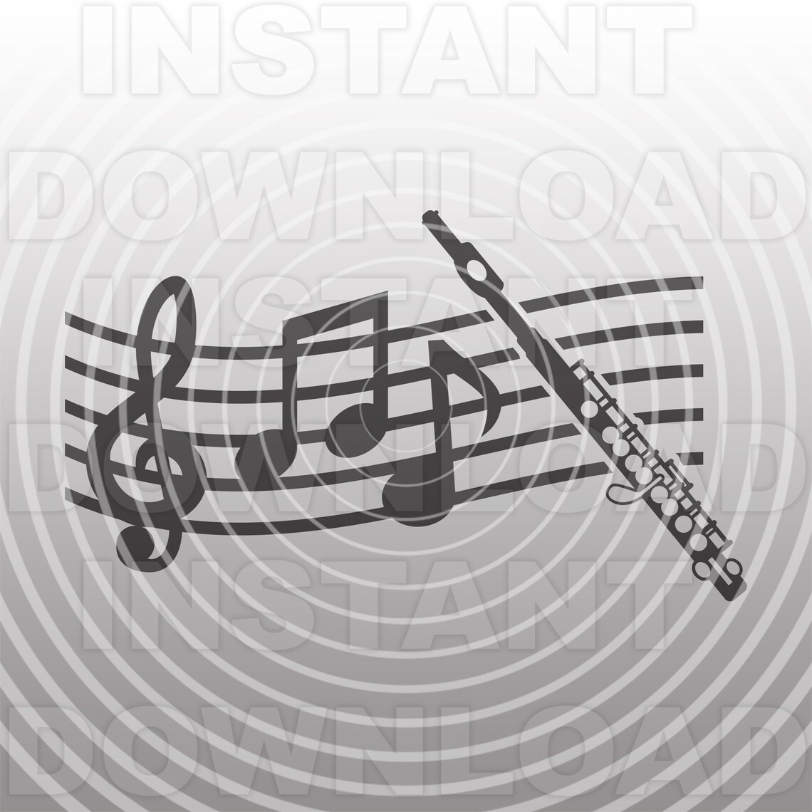 Flute SVG File,music Notes Svg,marching Band Svg,musical Instrument Svg ...