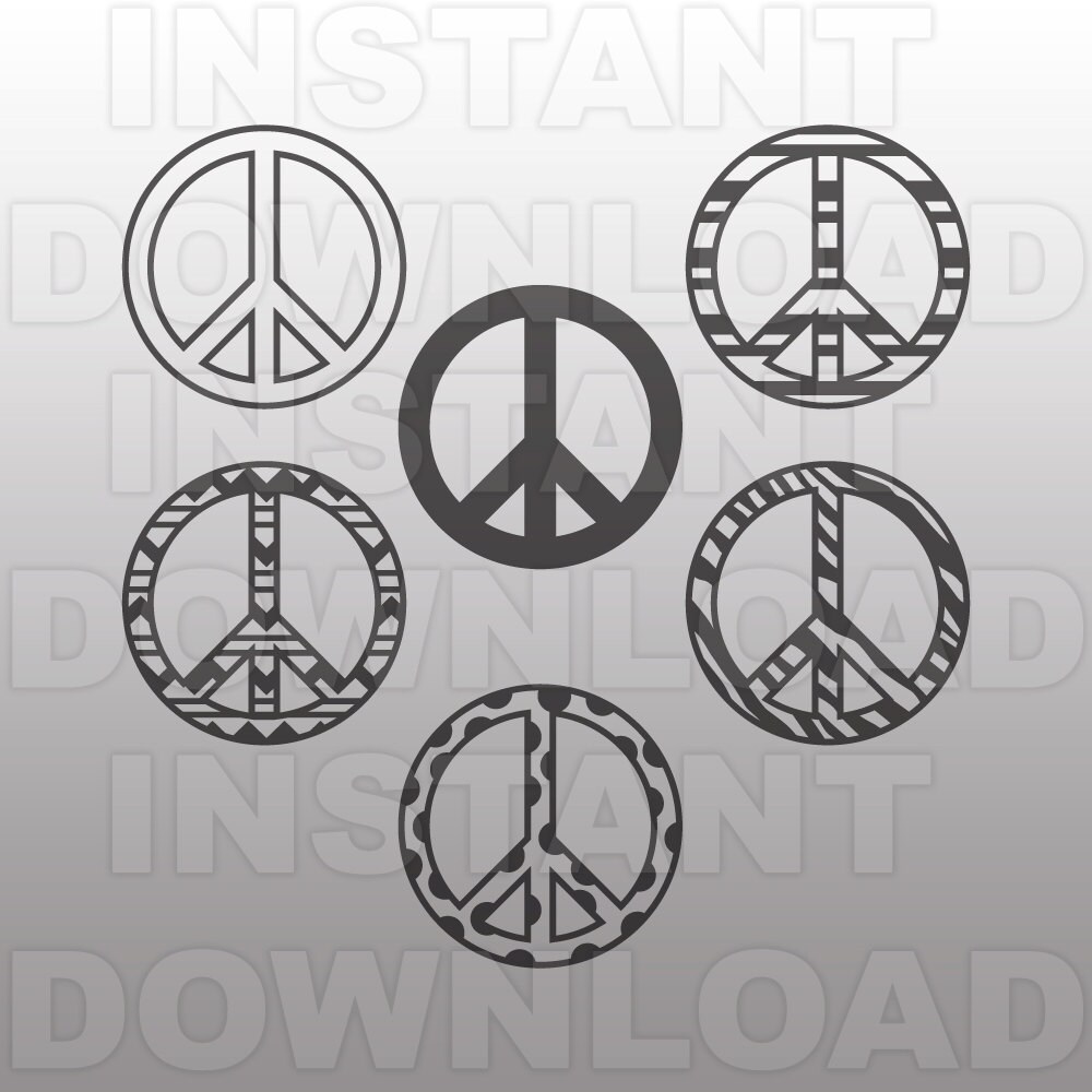 Peace Sign SVG File Peace Symbol SVG File Commercial & | Etsy