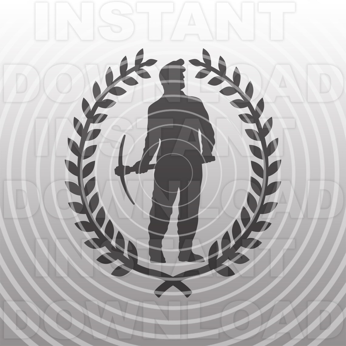 Coal Miner With Laurel Wreath SVG Filecoal Mining SVG vector - Etsy
