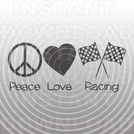 Peace Love Racing SVG Filecar Racing Svgauto Racing - Etsy