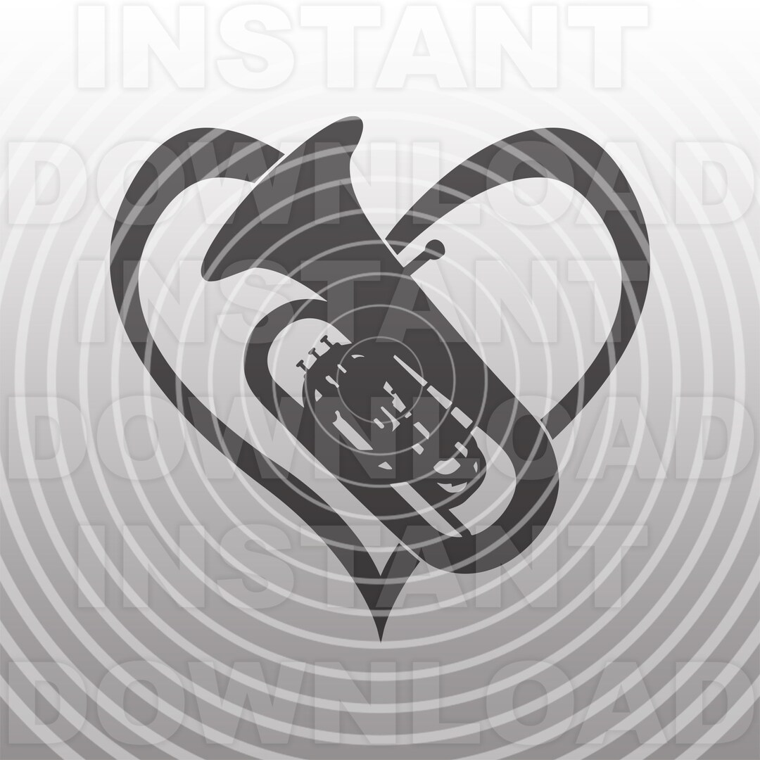 Tuba Within Heart SVG File,marching Band Svg,tuba Player SVG -vector ...