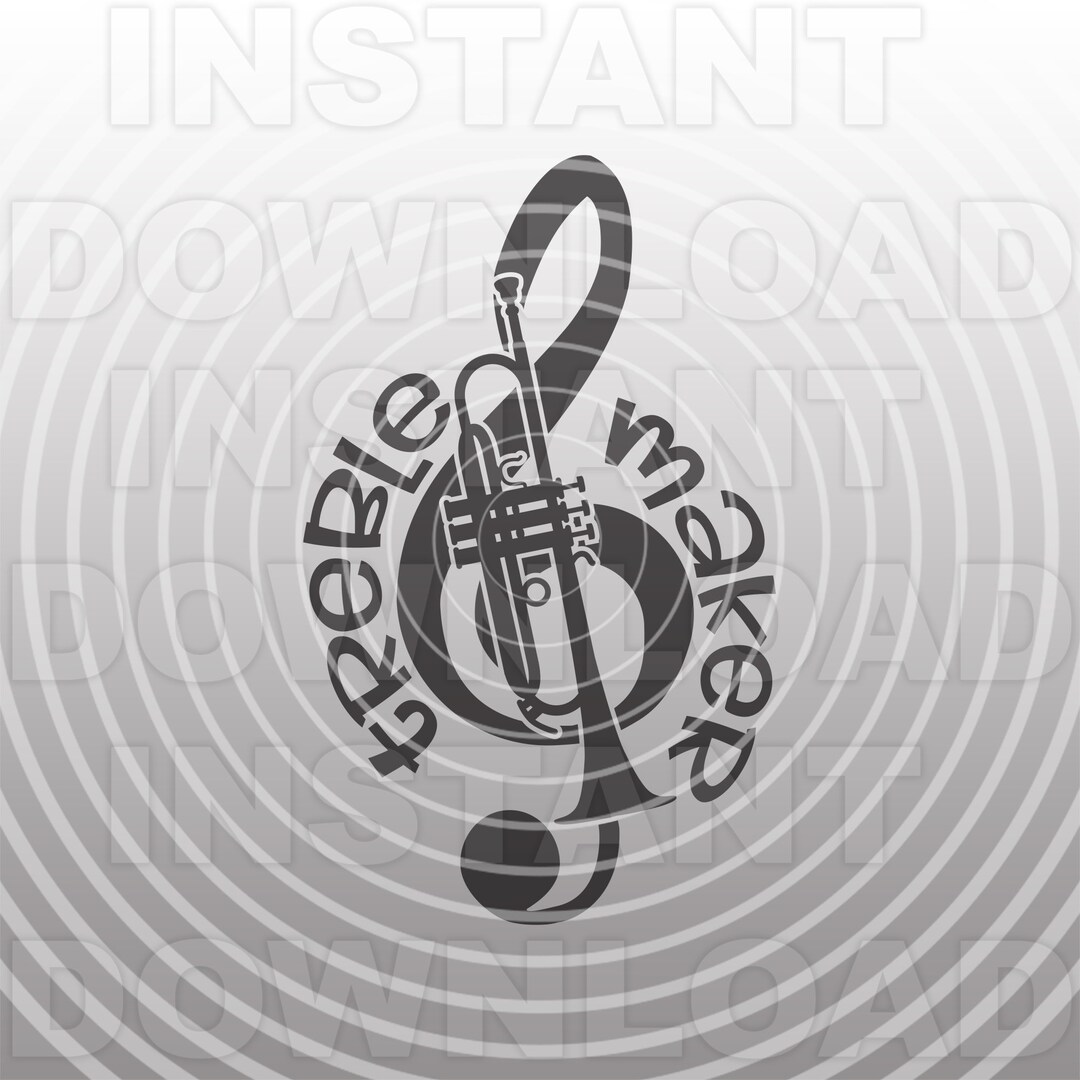 Treble Maker Trumpet SVG File,marching Band Svg,trumpet Player SVG ...