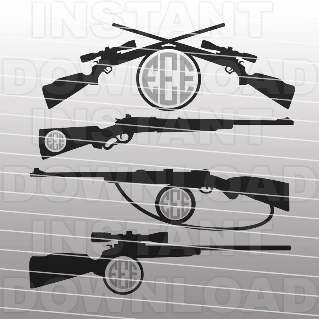 Rifles Monogram Hunting Gun SVG File Cutting Template-clip Art for ...
