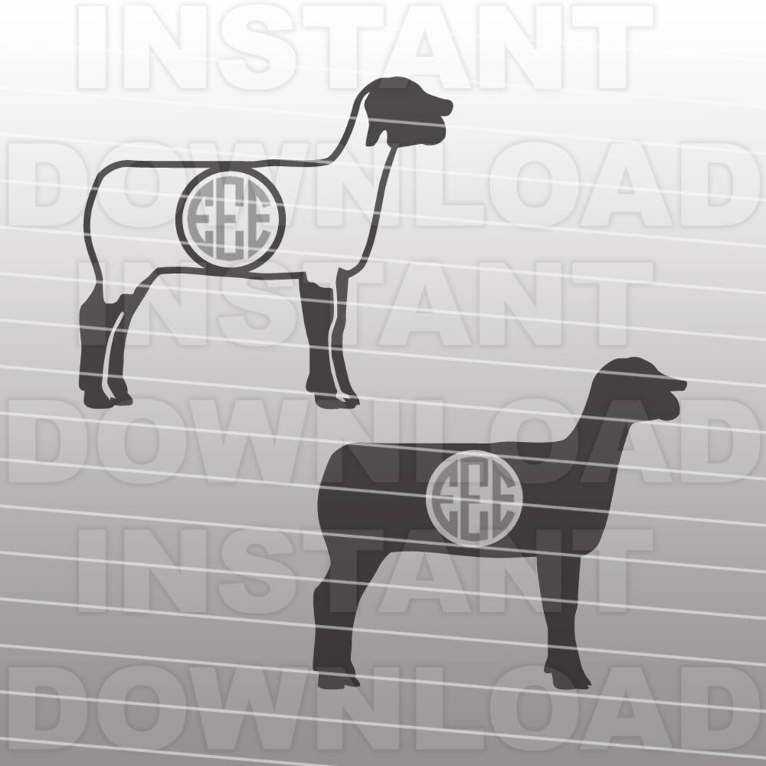 Show Sheep Svg,monogram SVG File,livestock SVG -cutting Template ...