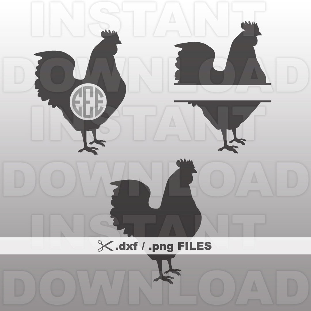Chicken DXF File - Chicken PNG File - Vector Art - Commercial ...