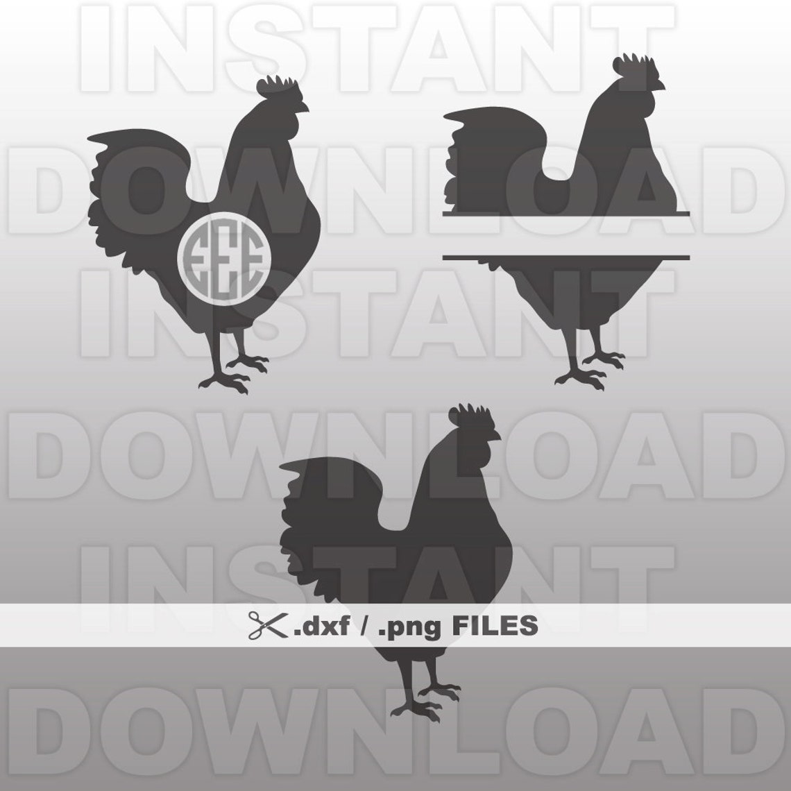Chicken DXF File Chicken PNG File Vector Art Commercial | Etsy
