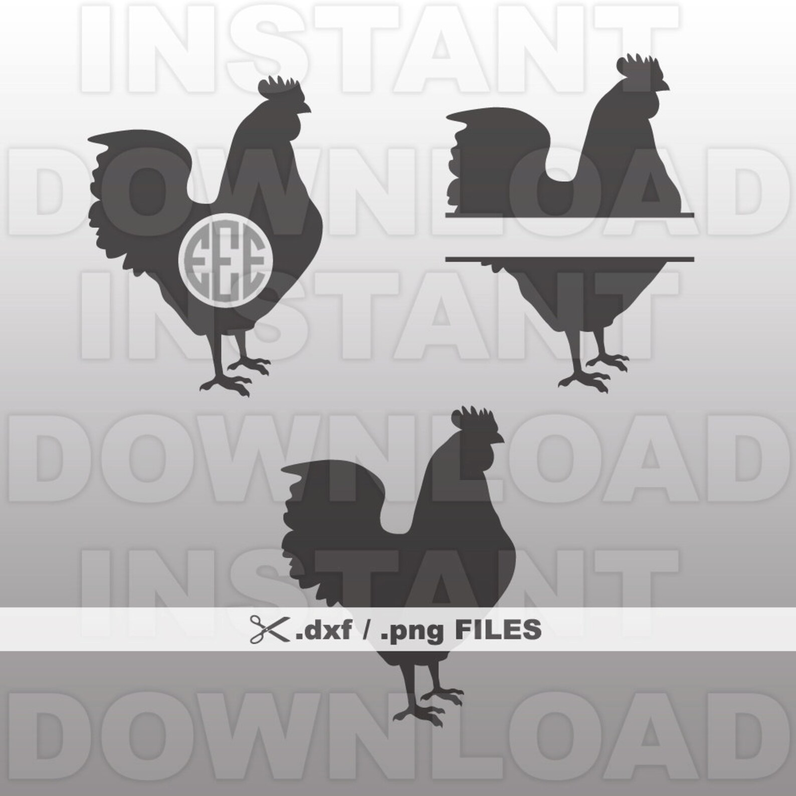 Chicken DXF File Chicken PNG File Vector Art Commercial | Etsy