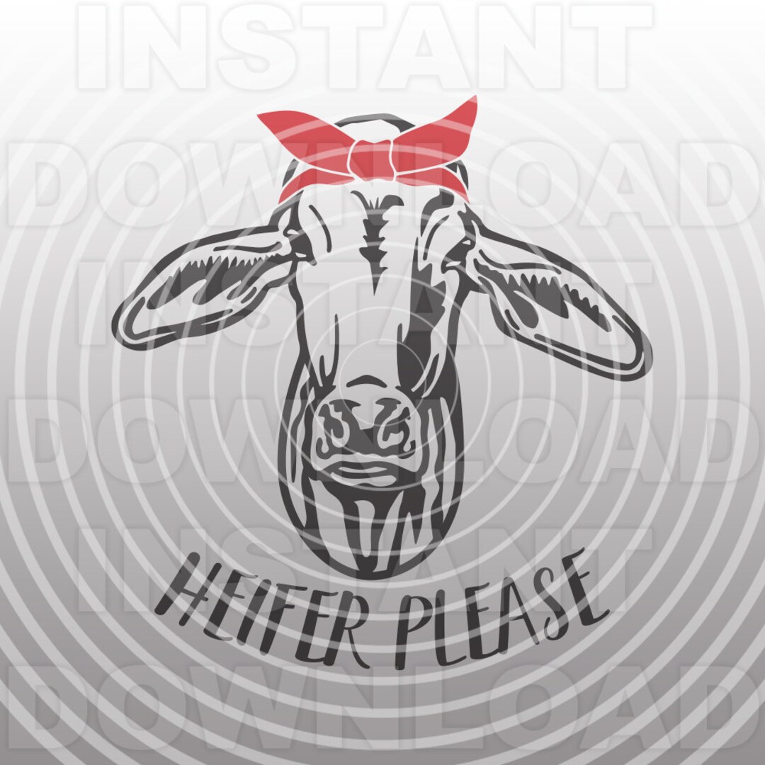 Brahman Heifer Please Cow SVG File,cow With Bandana Svg,cow Face Svg ...