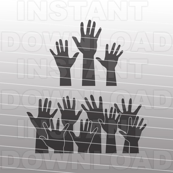 Raised Hands SVG Filehands up Svgvolunteer Hands - Etsy