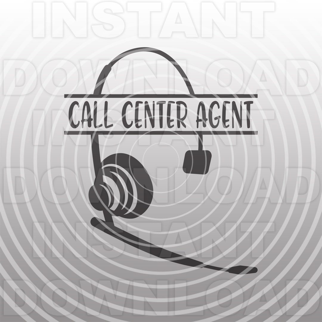 Call Center Agent With Telephone Headset and Microphone SVG File,call ...