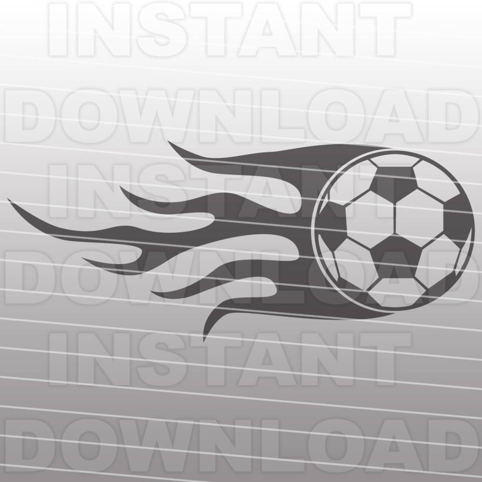 Soccer Ball With Flame SVG File Soccer Ball SVG File - Etsy
