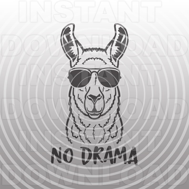 No Drama Llama SVG Filellama With Sunglasses Svgfarming - Etsy