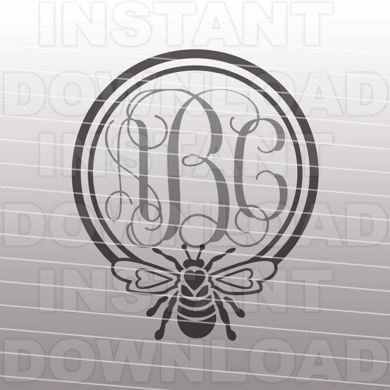 Queen Bee Monogram SVG File,honey Bee SVG File - Commercial & Personal ...