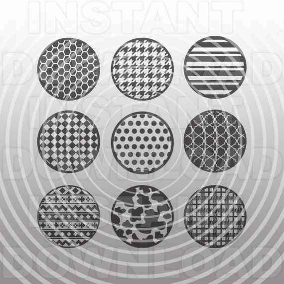 Patterned Circle SVG Fileround Monogram Frame Svgcircle | Etsy