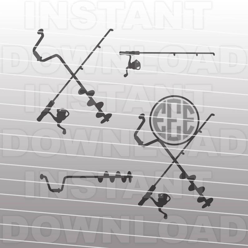 Ice Fishing SVG File Monogram Svgice Auger SVG vector Art | Etsy