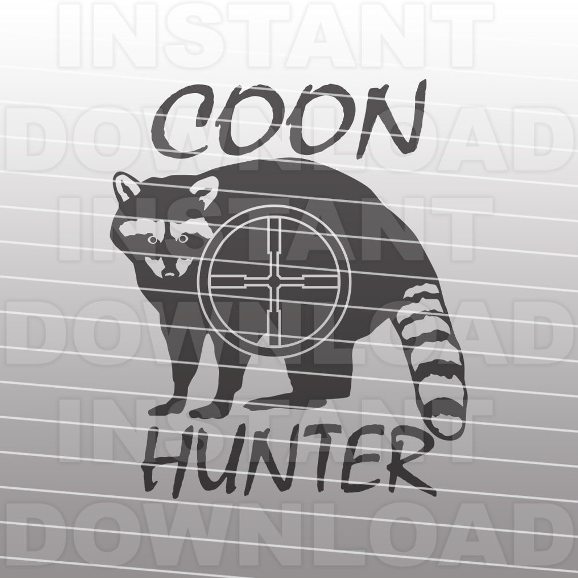 Coon Hunter SVG Fileraccoon Hunting Target SVG vector Art - Etsy