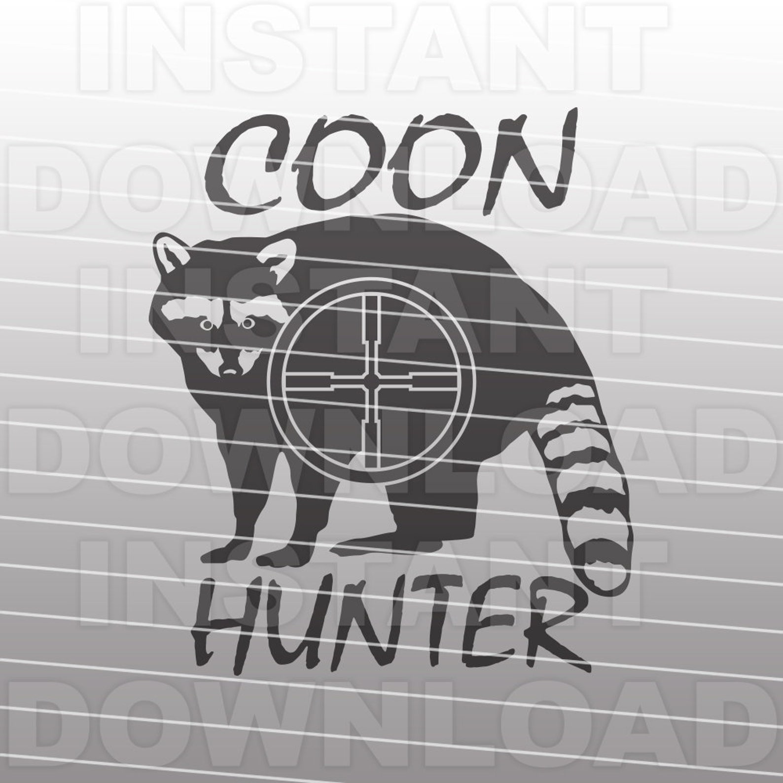 Coon Hunter SVG File,raccoon Hunting Target SVG -vector Art Commercial ...