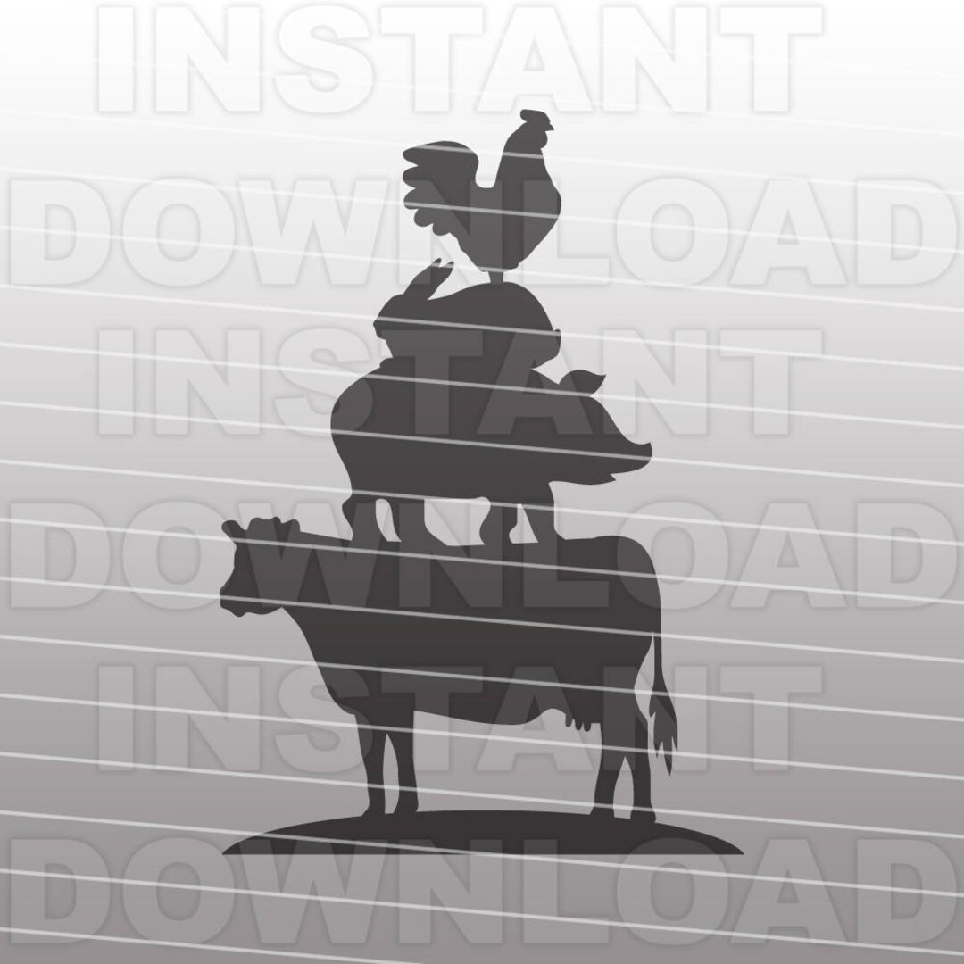 Stacked Farm Animals SVG File,cow Svg,pig Svg,rabbit Svg,chicken Svg ...