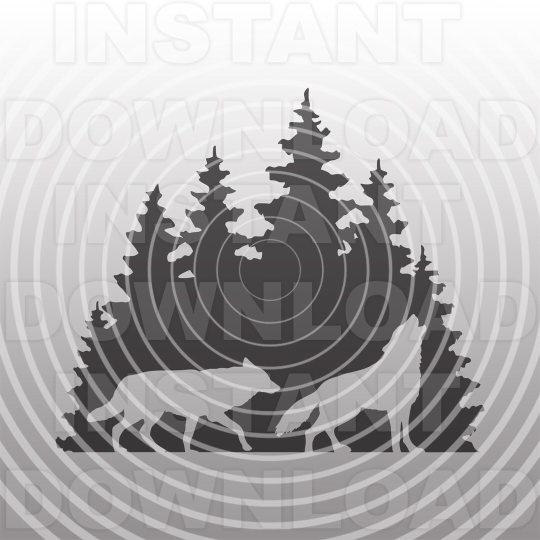 Lobos en el bosque SVG Archivo, Lobo SVG, Hunting Lodge Log Cabin svg ...