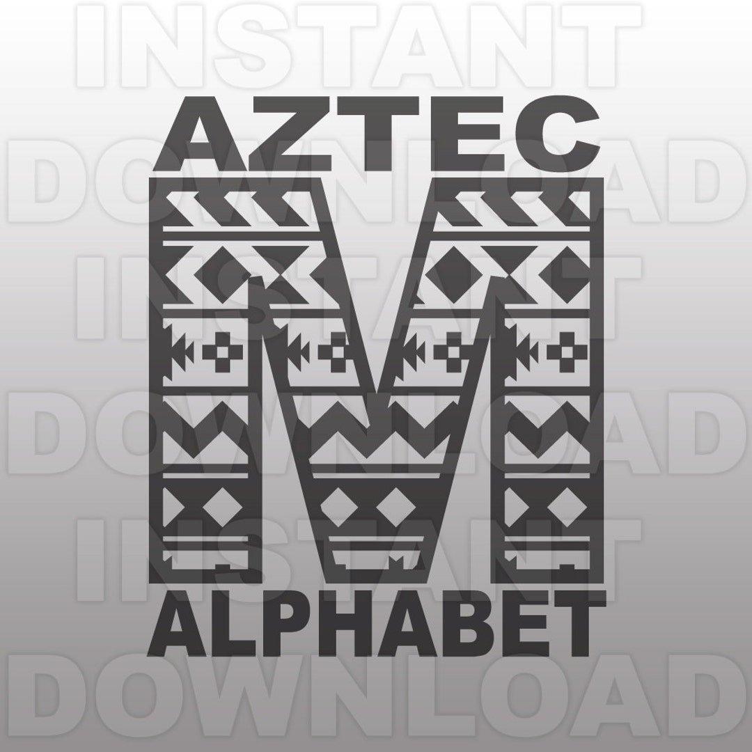 Aztec Tribal Font SVG Aztec Alphabet SVG File Monogram SVG commercial ...