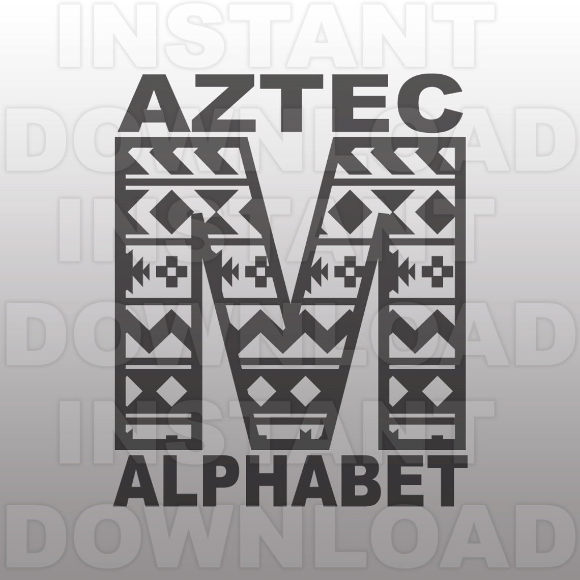 Aztec Tribal Font SVG Aztec Alphabet SVG File Monogram SVG | Etsy