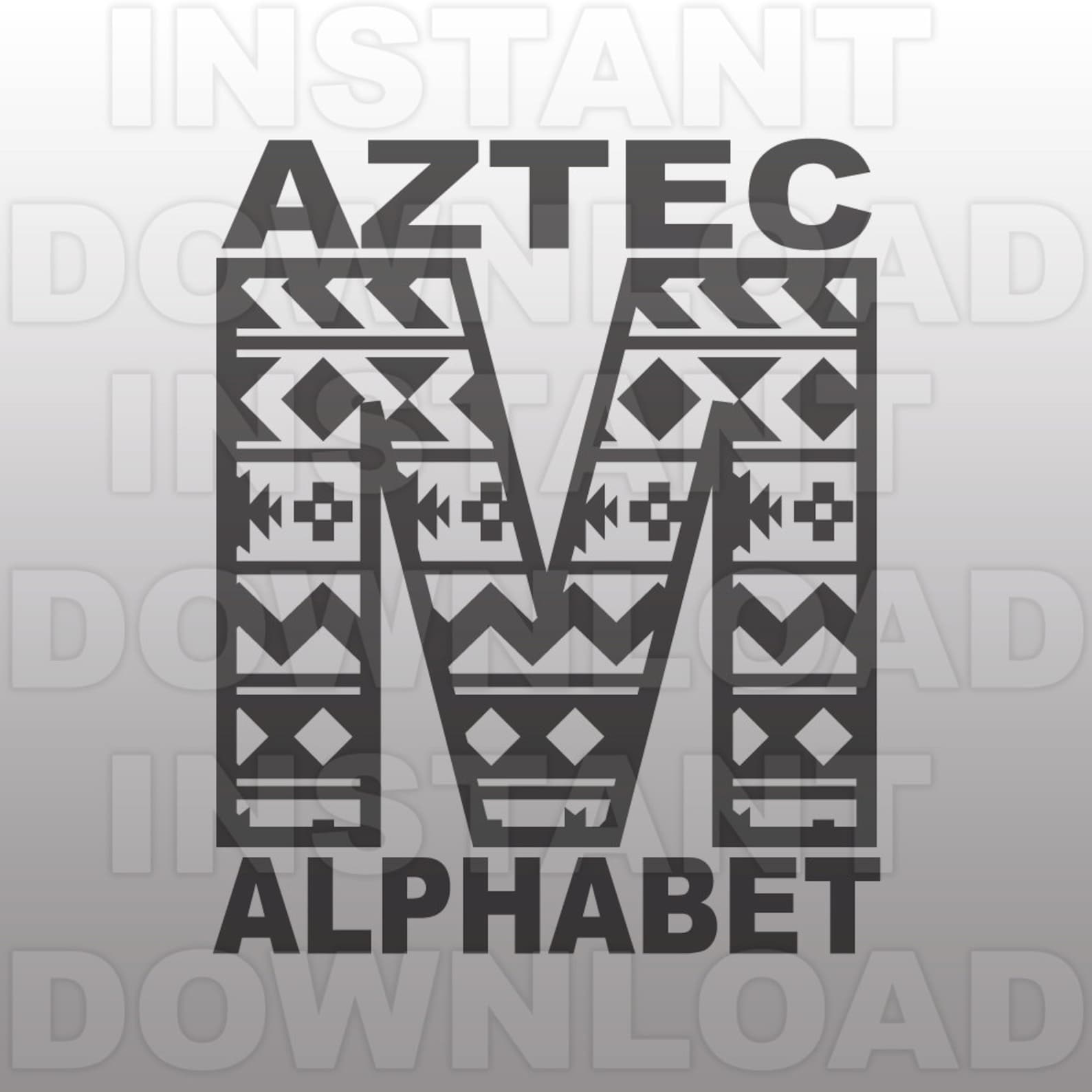 Aztec Tribal Font SVG Aztec Alphabet SVG File Monogram SVG - Etsy