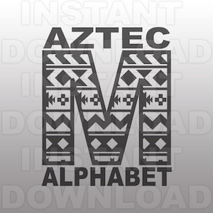 Aztec Tribal Font SVG - Aztec Alphabet SVG File - Monogram SVG ...